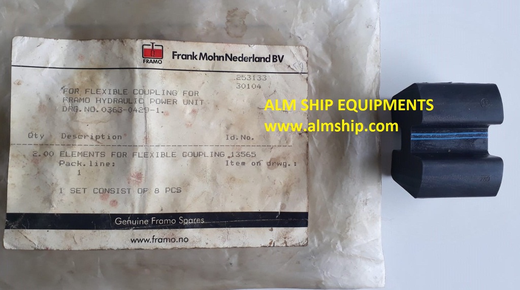 FRAMO ELEMENTS ID 13565 FOR FLEXIBLE COUPL | ALM SHIP EQUIPMENTS